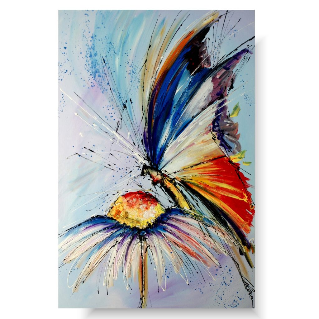 Obrazy zwierzęta pastelowy motyl obraz 1723A