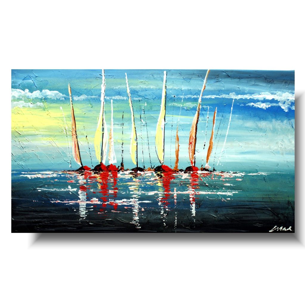 Obraz marynistyczny statki na morzu morski widok 1207A