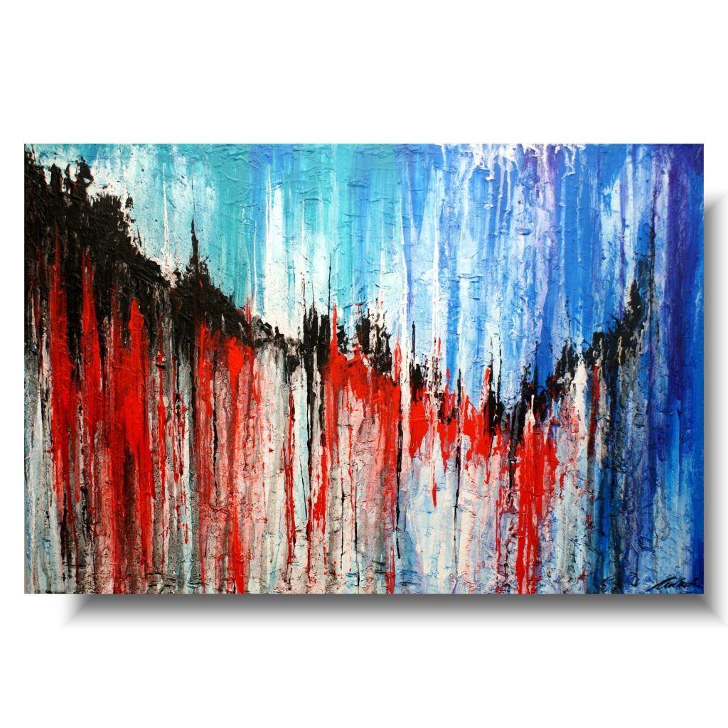 Malarstwo współczesne abstrakcja niebo piekło obraz malowany 1531A