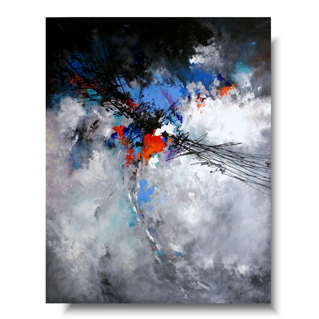 Szara abstrakcja "Burzowe niebo" nowoczesne obrazy 1589A