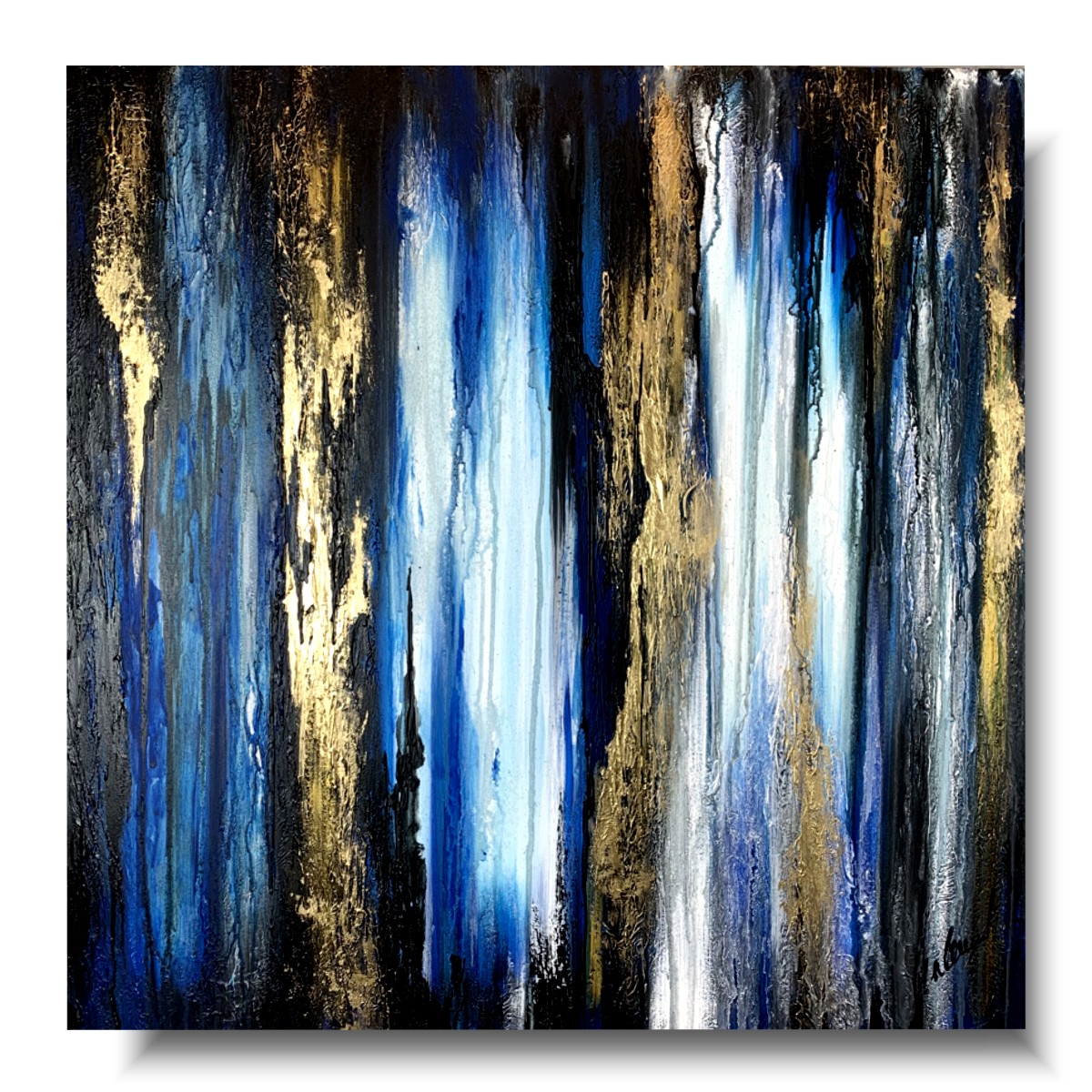 Nowoczesny obraz abstrakcja nocny las malarstwo 1980A