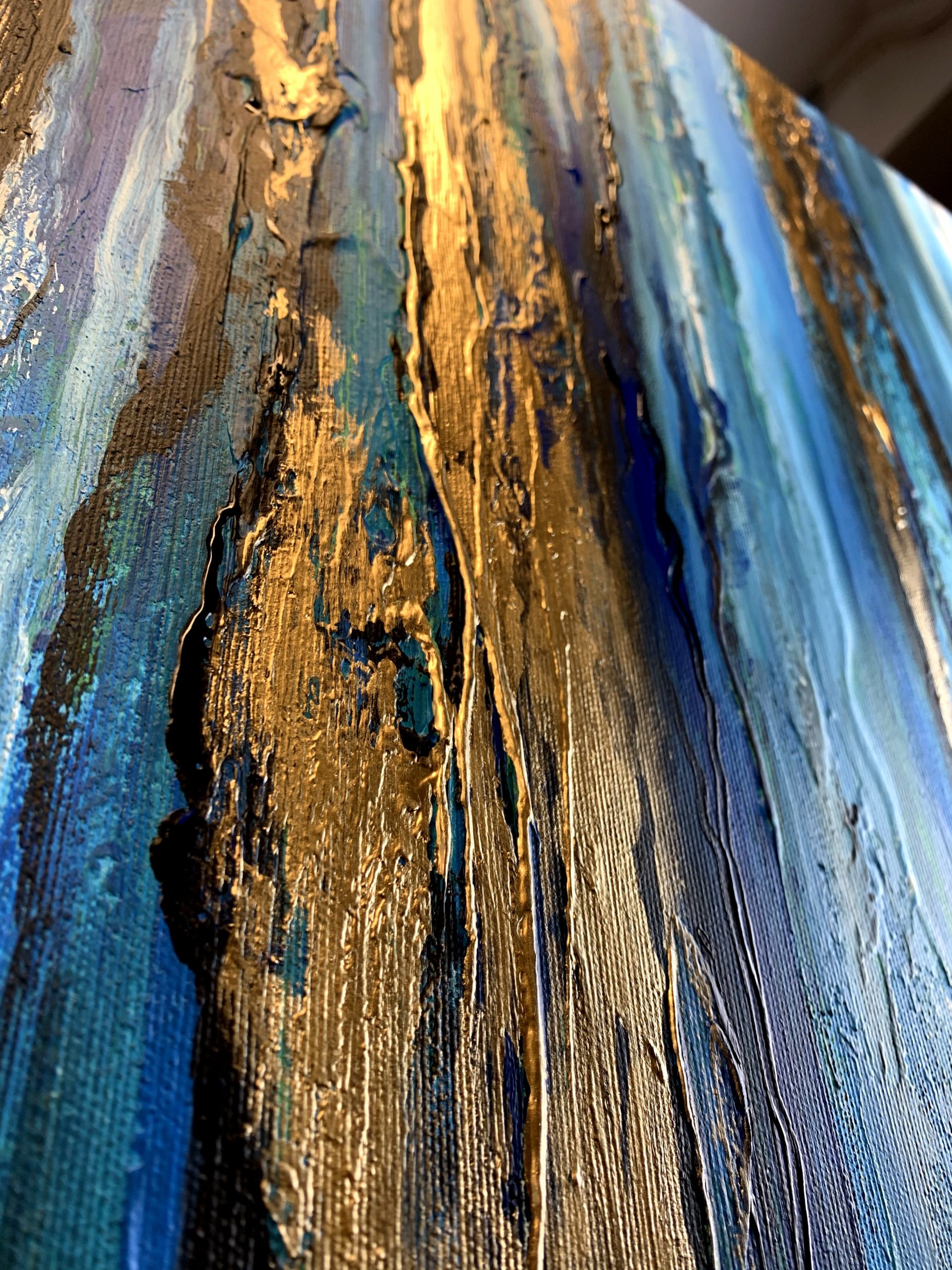 Nowoczesny obraz nocny las malarstwo abstrakcyjne 1980A