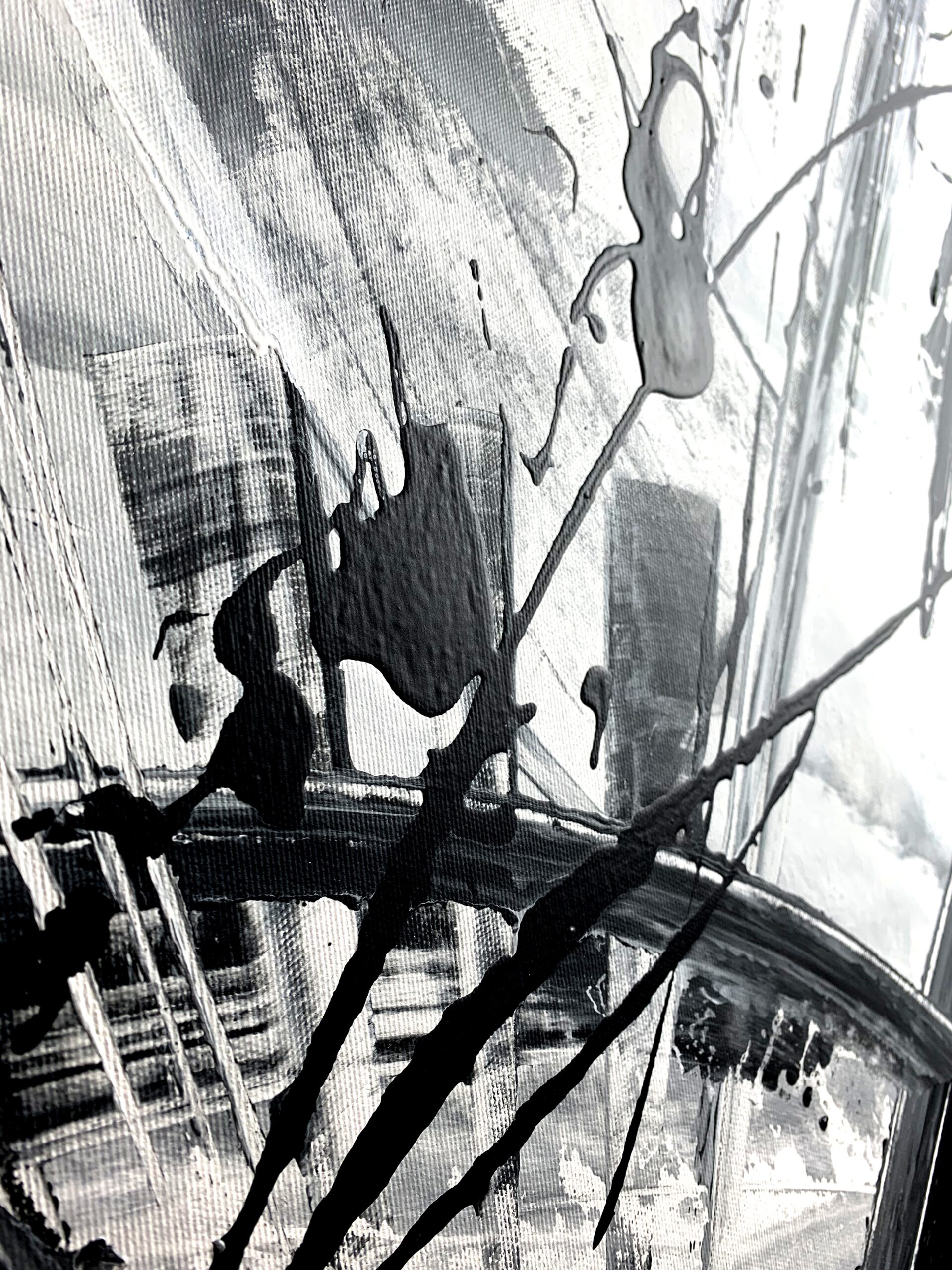 Duży obraz czarno biały abstrakcja obraz do salonu 2103A