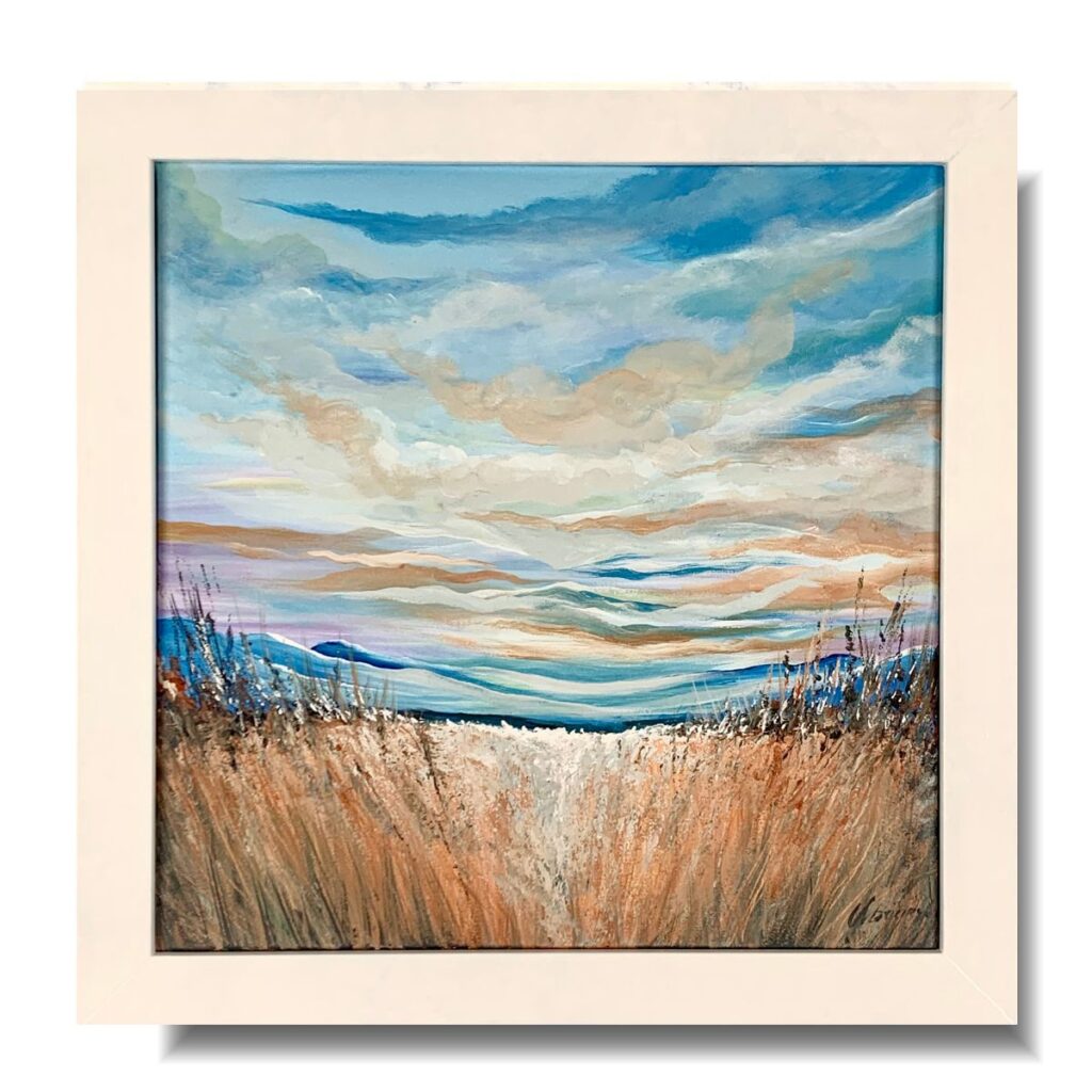 Mały obraz pejzaż lato na wsi obrazy malowane 2139A