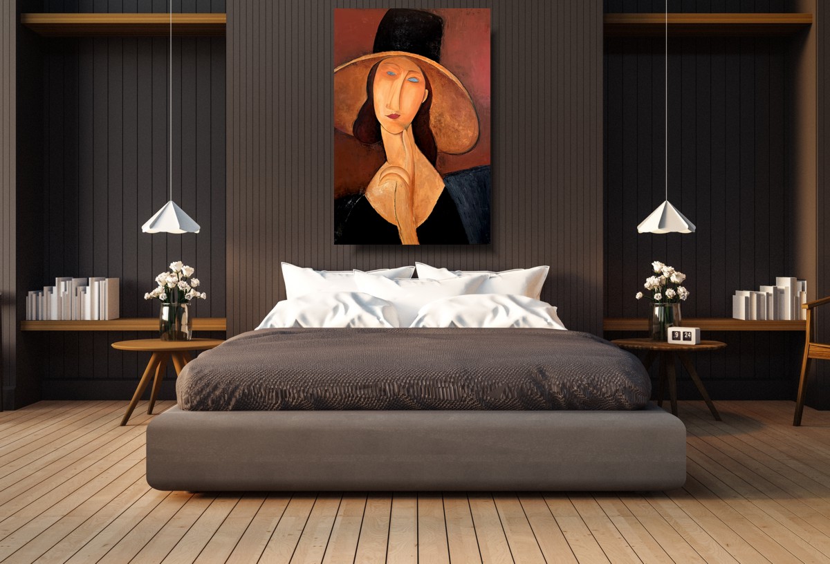 Obraz portret kobieta w kapeluszu reprodukcja 2219A