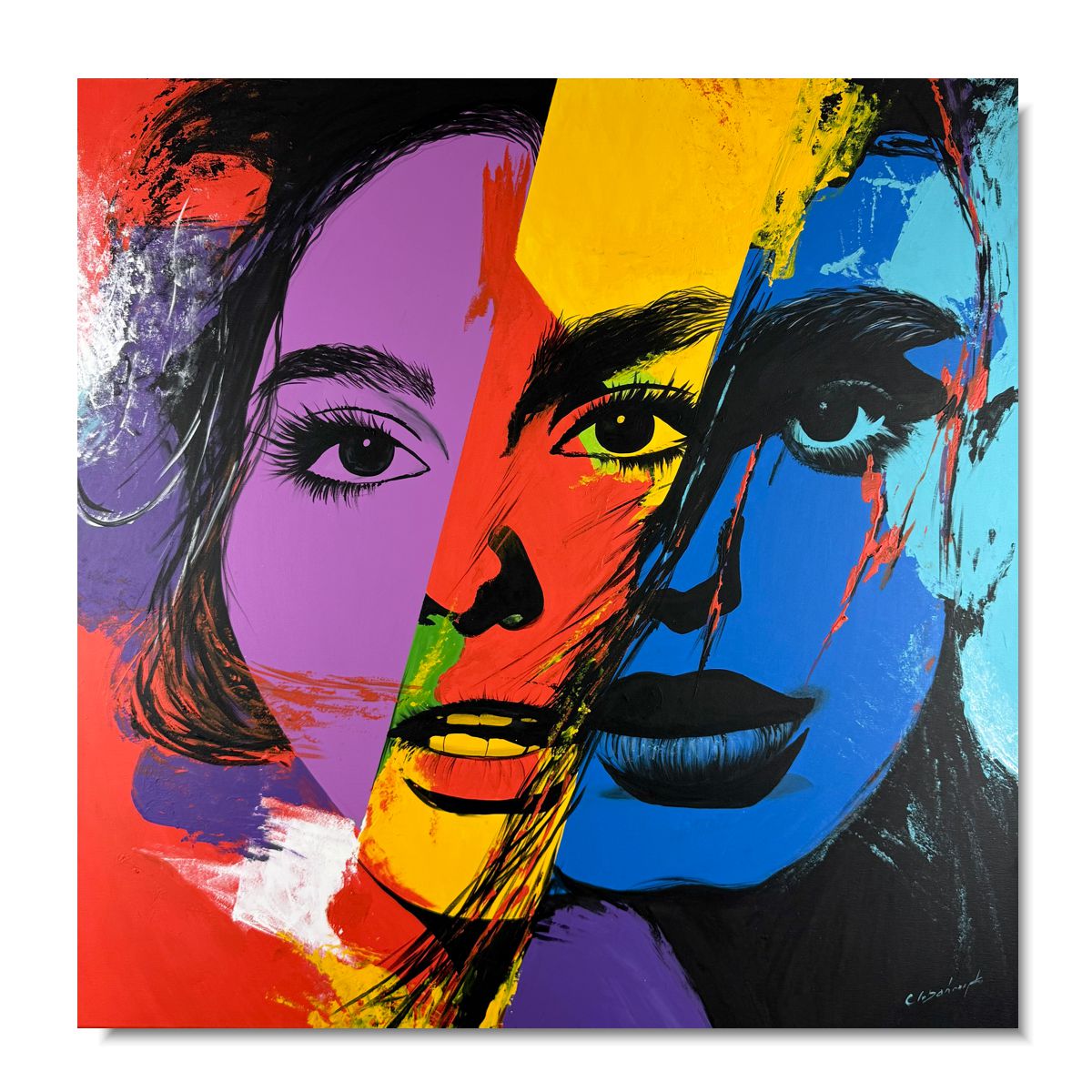 Obraz nowoczesny kolorowy portret "Rozdarcie" 2339A